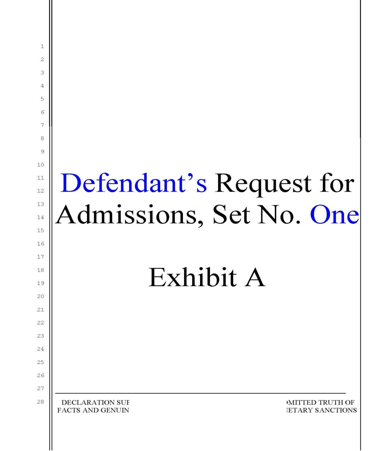 Motion to Deem Facts Admitted - Sacramento County Public Law Library