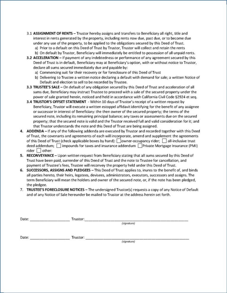 Deed of Trust and Promissory Note - Step by Step Guide - Sacramento ...