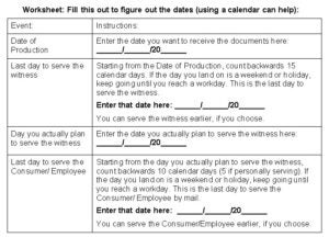 Discovery: Business Records Subpoena (Consumer or Employment Records ...