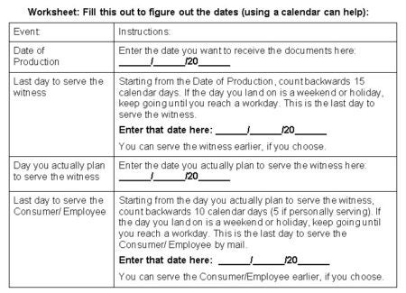 Discovery: Business Records Subpoena (Consumer or Employment Records ...