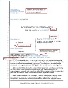 Discovery: Exchange of Expert Witness Information - Sacramento County ...