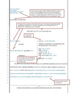 Injunction by Noticed Motion - Sacramento County Public Law Library