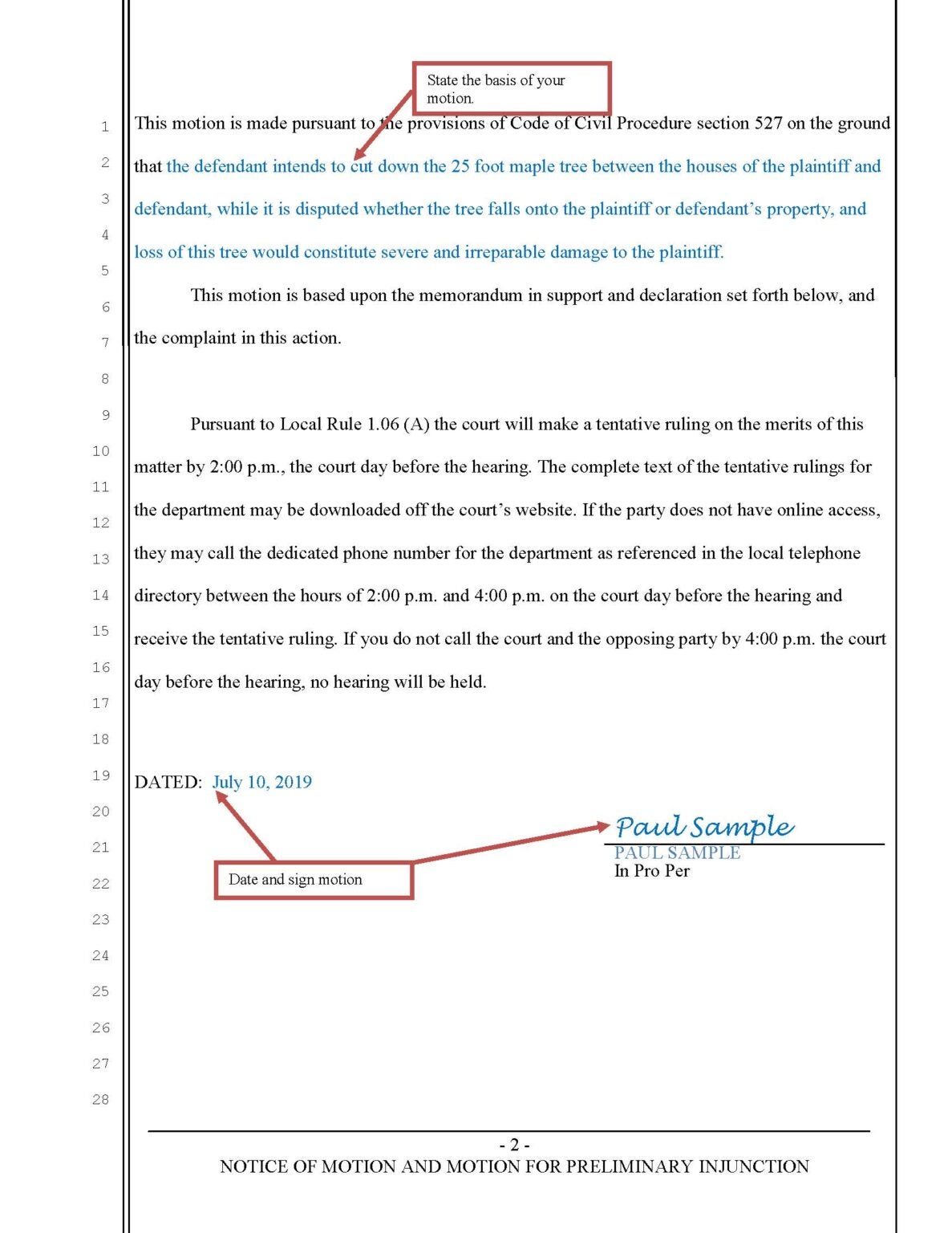 Injunction by Noticed Motion - Sacramento County Public Law Library