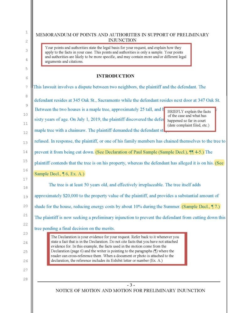 Injunction by Noticed Motion - Sacramento County Public Law Library