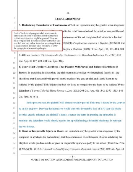 Injunction by Noticed Motion - Sacramento County Public Law Library