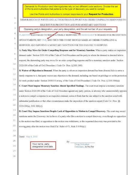Motion to Compel Discovery Responses - Sacramento County Public Law Library
