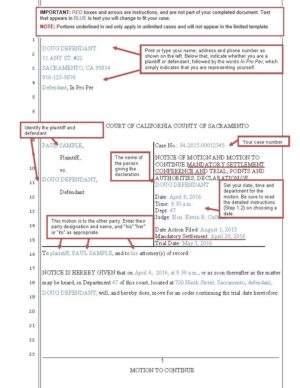 Motion to Continue Trial and Mandatory Settlement Conference ...