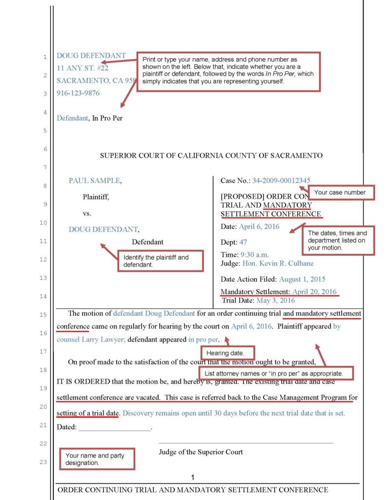 Motion to Continue Trial and Mandatory Settlement Conference ...