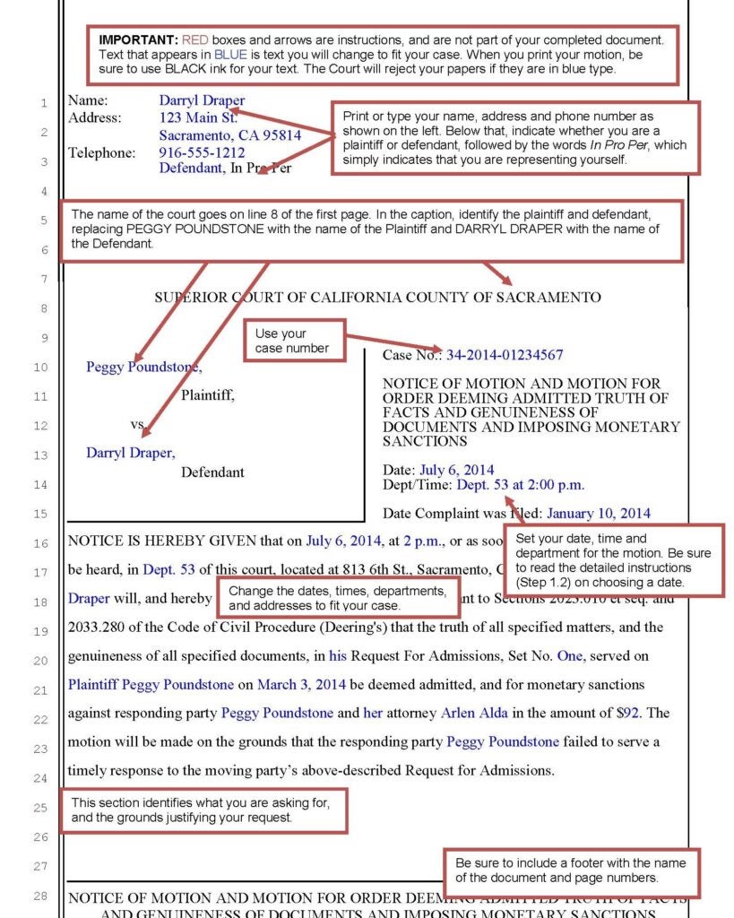 Motion to Deem Facts Admitted - Sacramento County Public Law Library