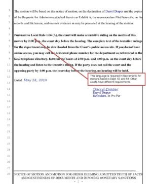 Motion to Deem Facts Admitted - Sacramento County Public Law Library