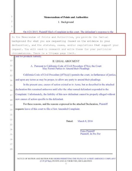 Motions in Civil Cases - Sacramento County Public Law Library