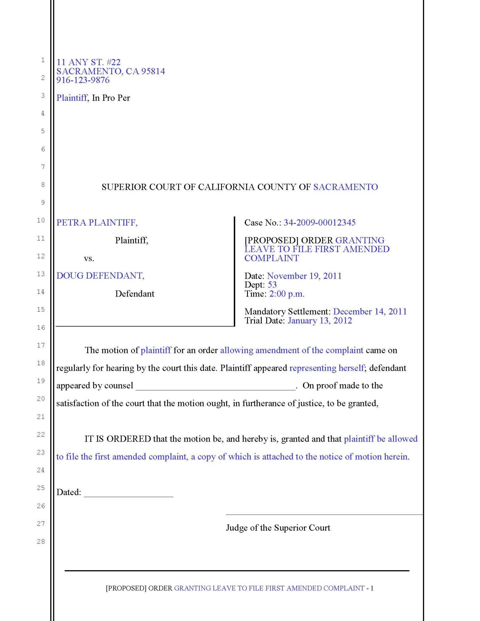 Motions in Civil Cases - Sacramento County Public Law Library