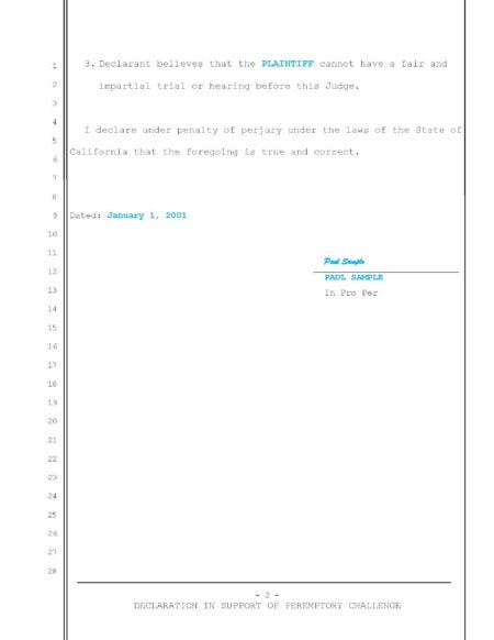 Peremptory Challenge of a Judge - Sacramento County Public Law Library