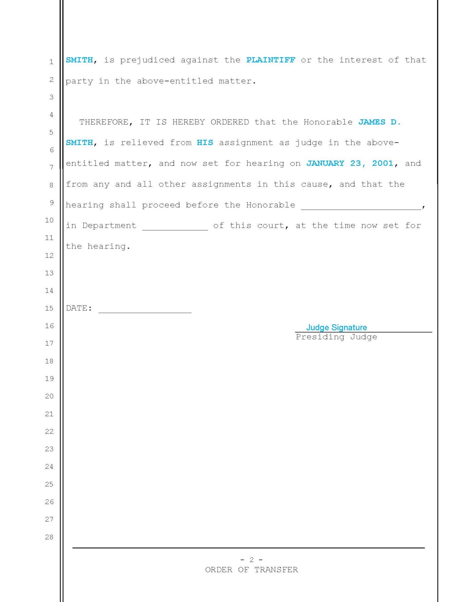 Peremptory Challenge of a Judge - Sacramento County Public Law Library