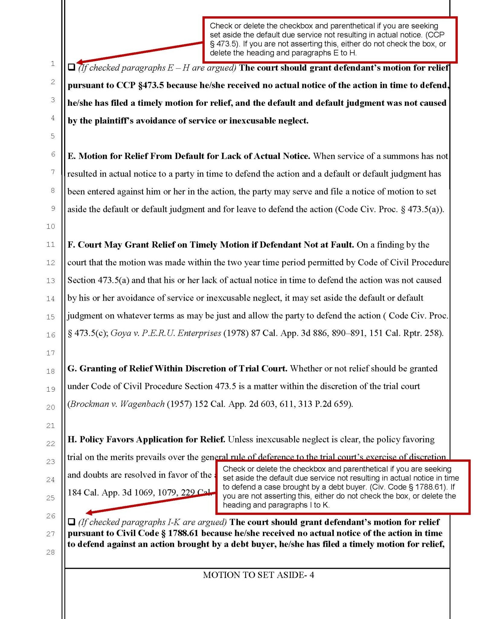 Motion to Set Aside (Relief from Default Judgment) - Sacramento County ...