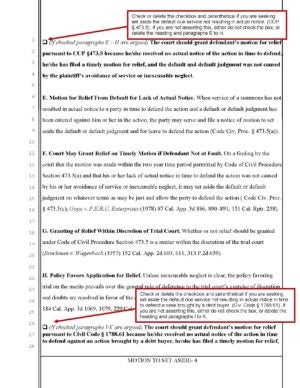 Motion to Set Aside (Relief from Default Judgment) - Sacramento County ...