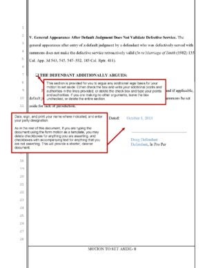 Motion to Set Aside (Relief from Default Judgment) - Sacramento County ...