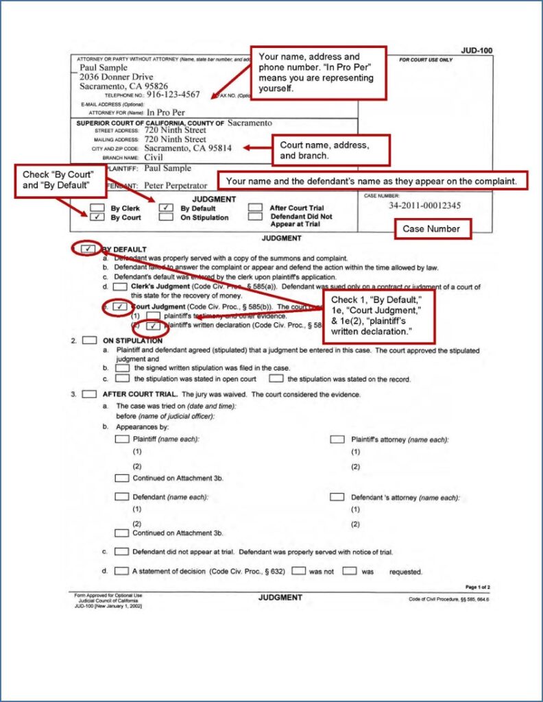 Request a Default Judgment by Court - Sacramento County Public Law Library