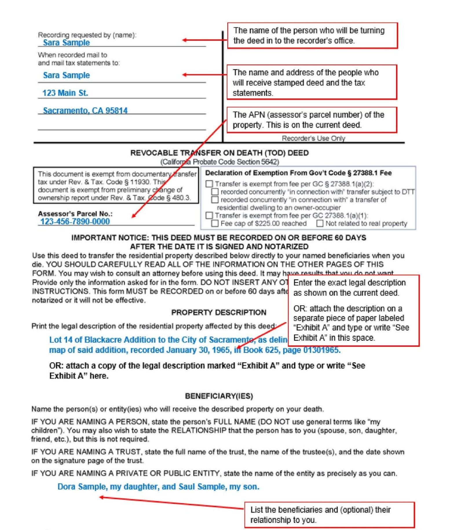 Transfer on Death (TOD) Deed: Naming Beneficiaries - Step by Step Guide ...