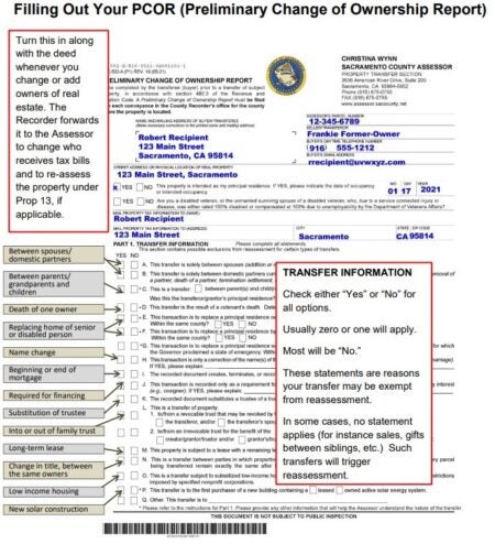 Tips for the PCOR - Preliminary Change in Ownership Report - Sacramento ...