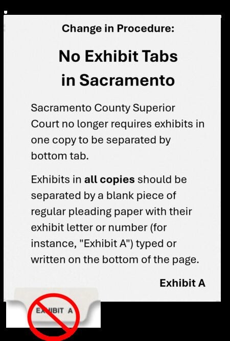 What about bottom exhibit tabs? - Sacramento County Public Law Library