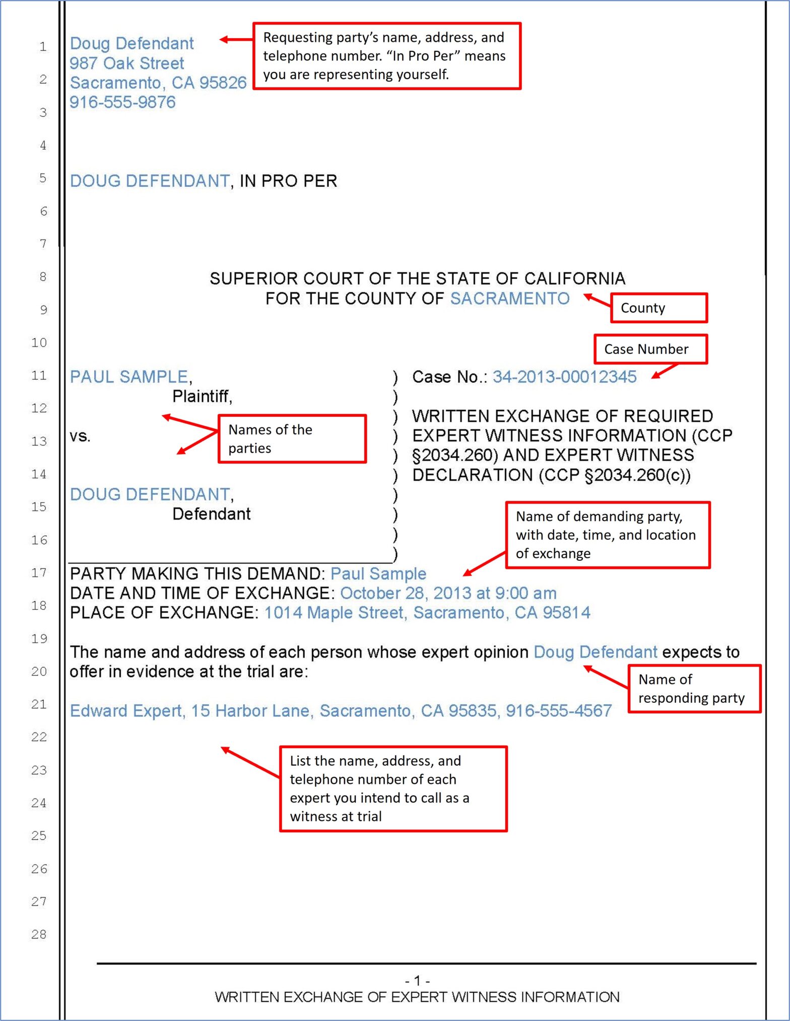 Discovery: Exchange of Expert Witness Information - Sacramento County ...