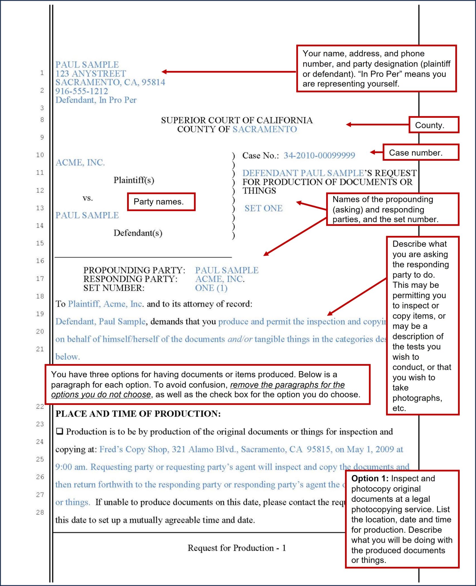 Discovery: Request for Production of Documents and Things - Sacramento ...