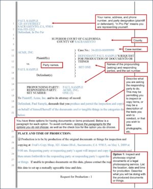 Discovery: Request for Production of Documents and Things - Sacramento ...
