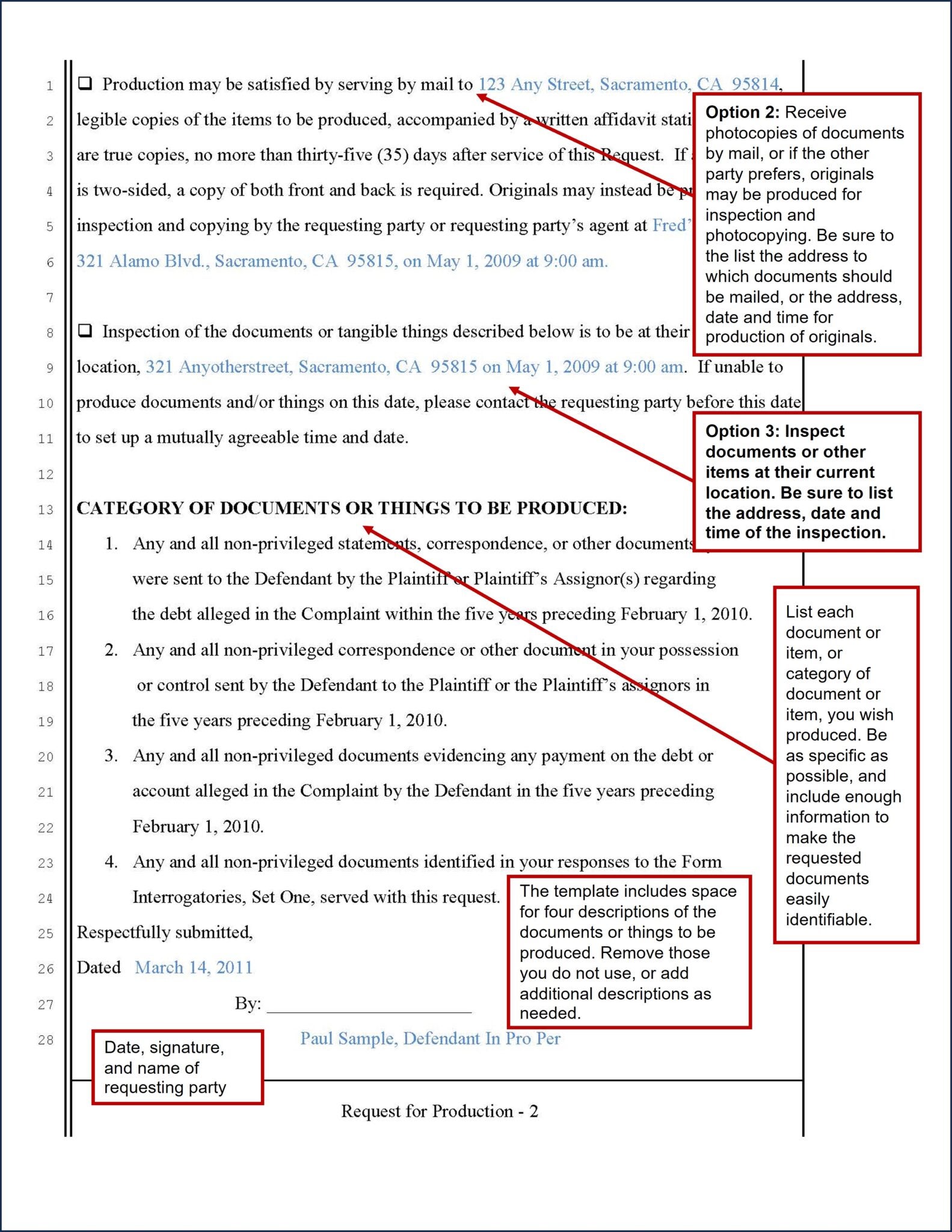 Discovery: Request for Production of Documents and Things - Sacramento ...