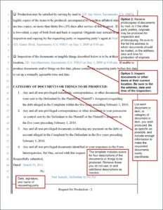 Discovery: Request for Production of Documents and Things - Sacramento ...