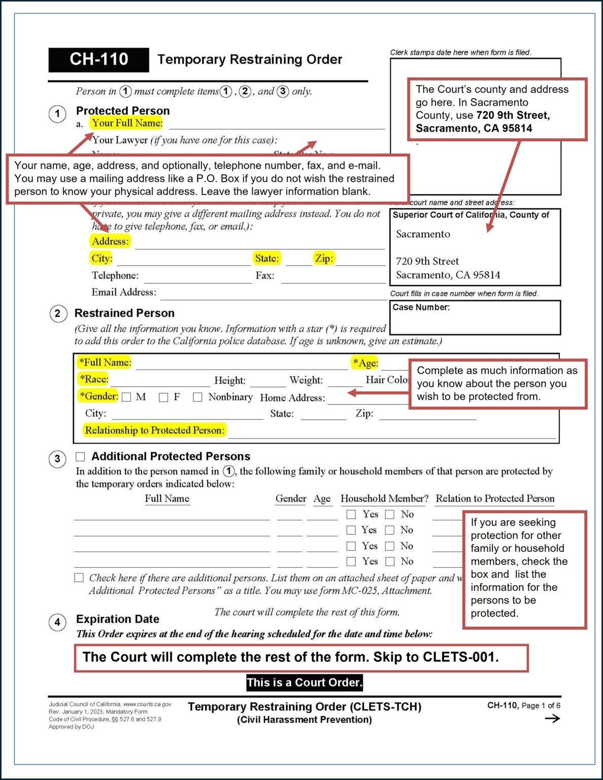 Civil Harassment Restraining Order - Sacramento County Public Law Library