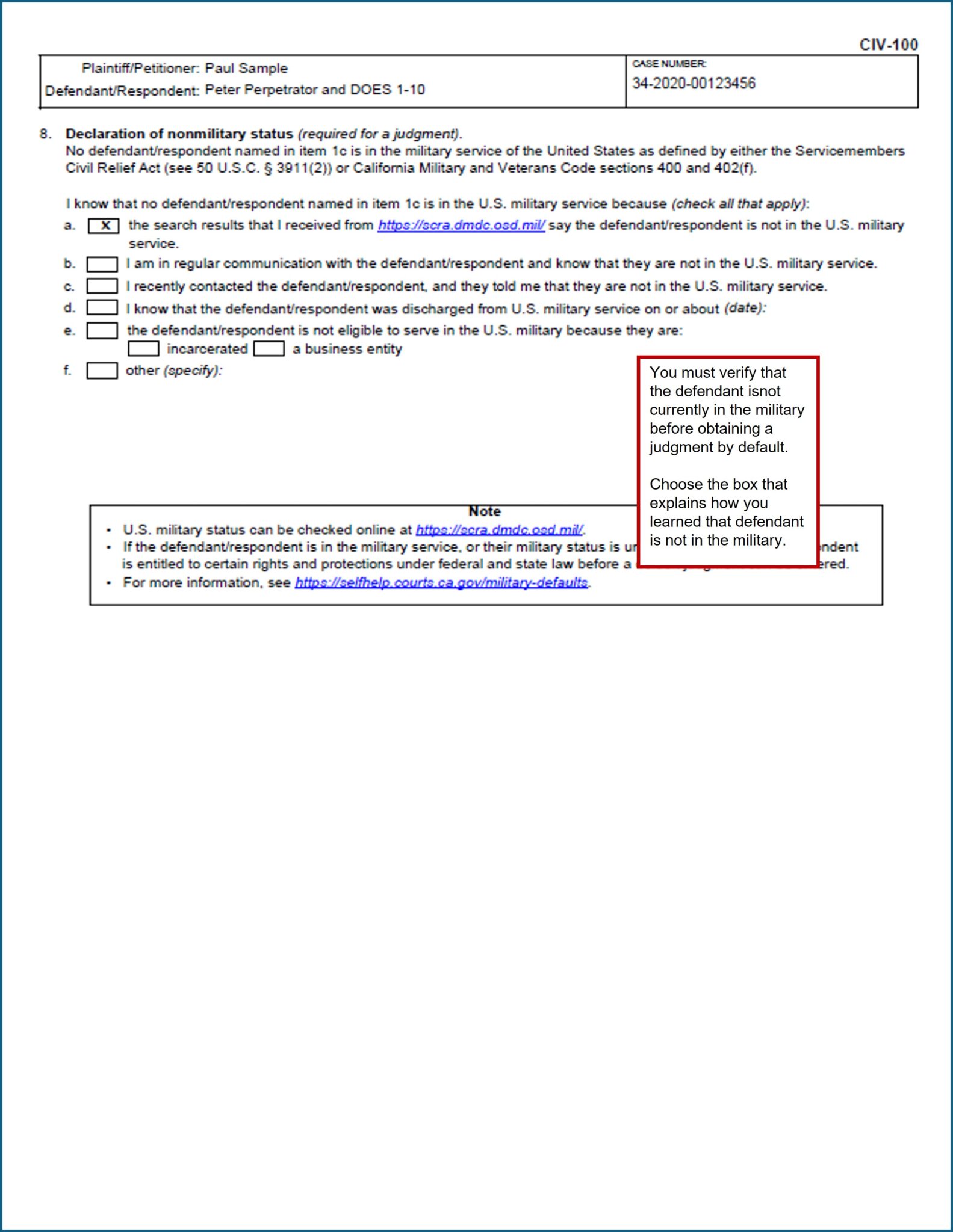 Request a Default Judgment by Clerk - Sacramento County Public Law Library