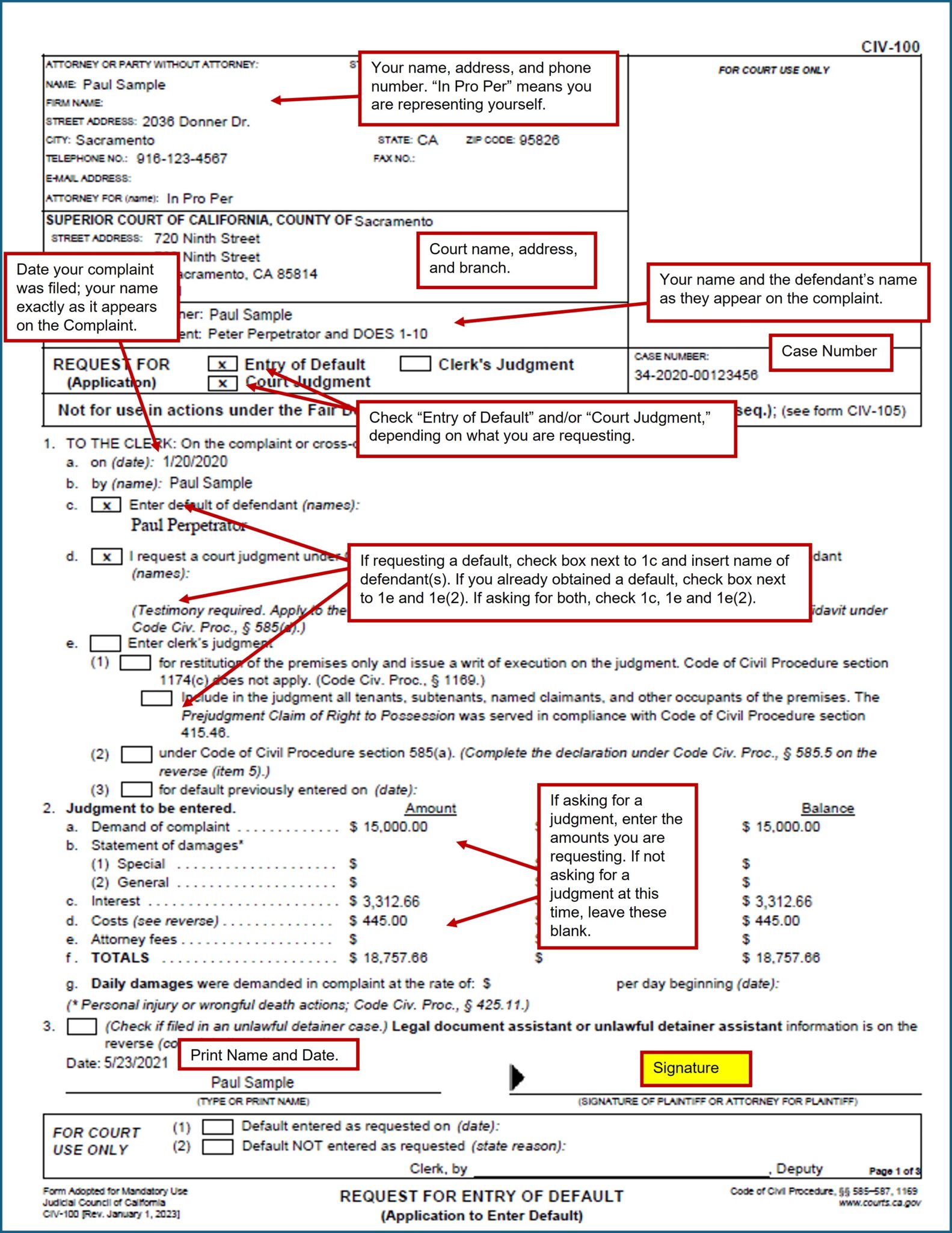 Request a Default Judgment by Court - Sacramento County Public Law Library