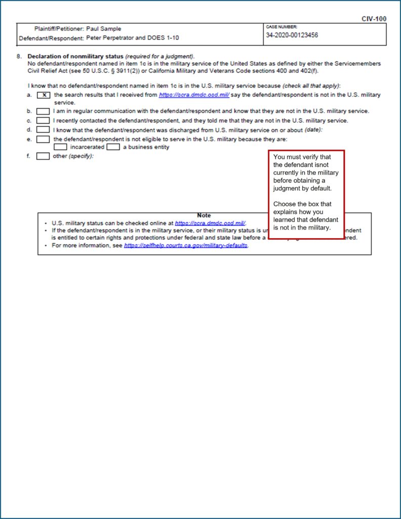 Request a Default Judgment by Court - Sacramento County Public Law Library